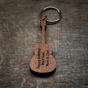 Personalized Guitar Keychain Walnut / Personalized Music Gift / Music ...