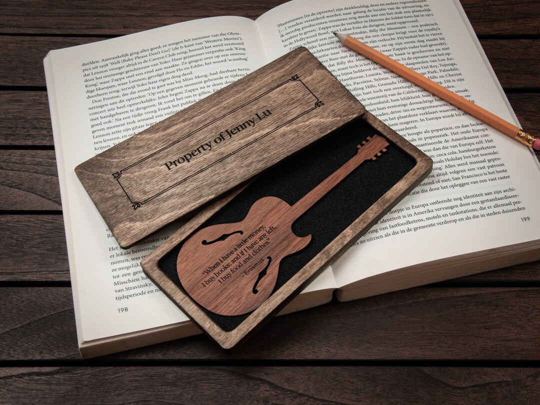 Guitar Bookmark Walnut / Personalized Guitar Gift - Etsy