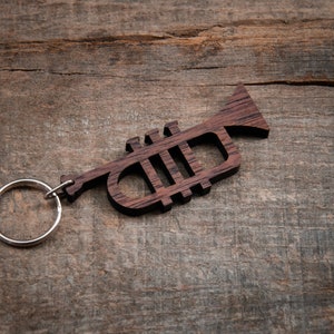 Personalized Trumpet Keychain Walnut / Personal Music Gift - Etsy