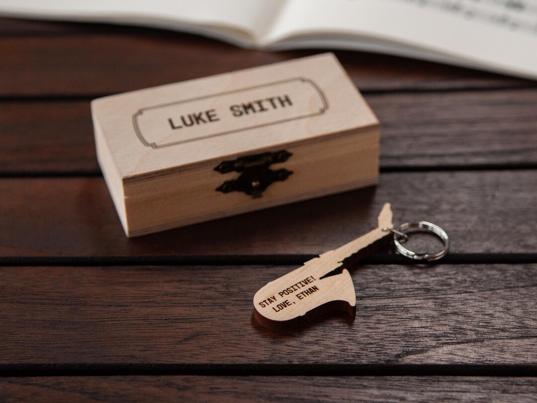 Personalized Saxophone Keychain Maple / Personalized Music Gift - Etsy