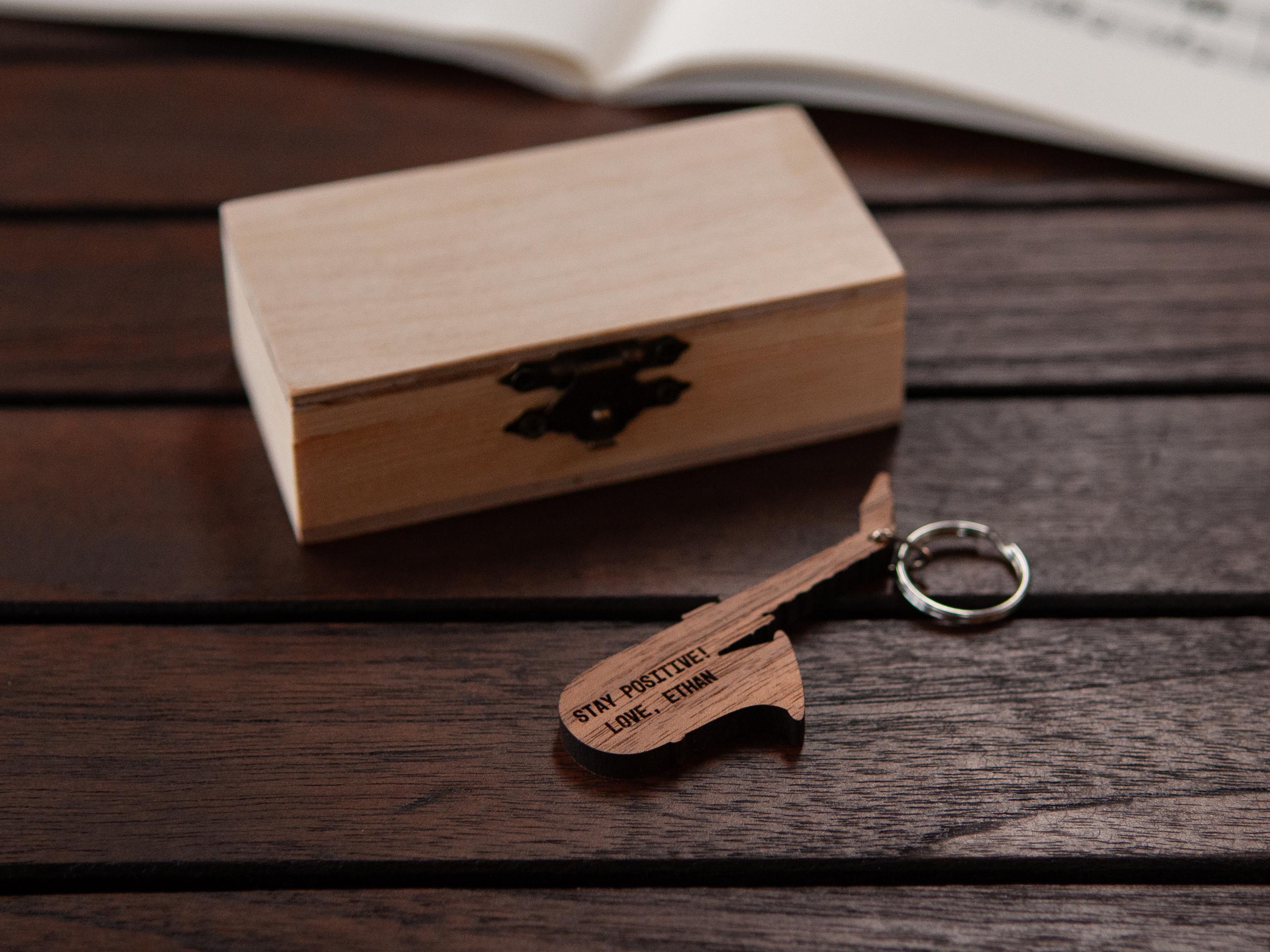Personalized Saxophone Keychain Walnut / Personalized Music Gift - Etsy