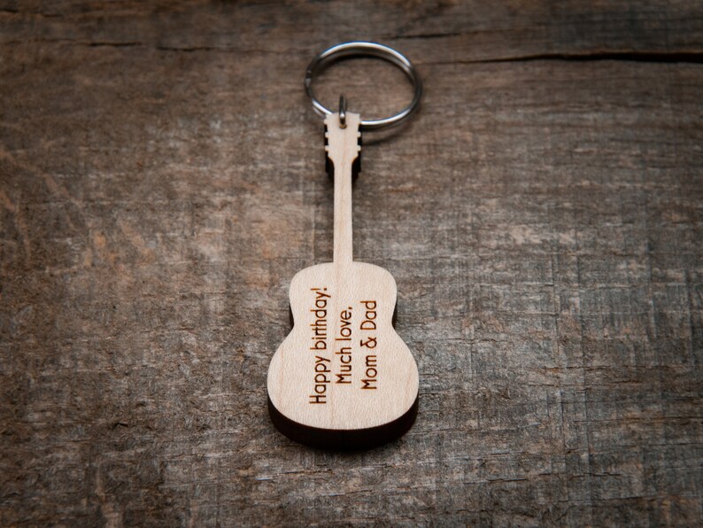 Personalized Guitar Keychain Maple / Guitar Gift / - Etsy