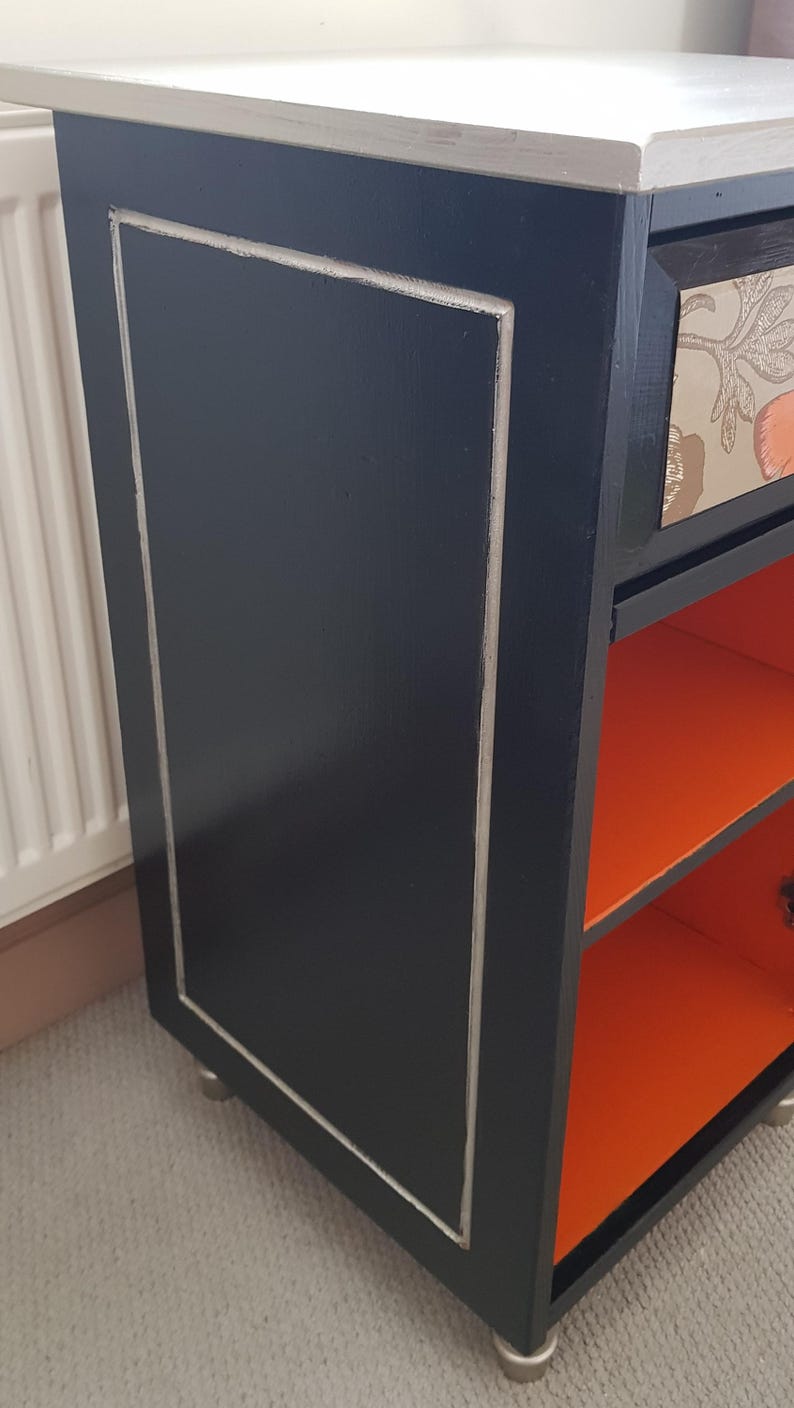 Up-cycled Bedside Table With Tropical Theme - Etsy UK