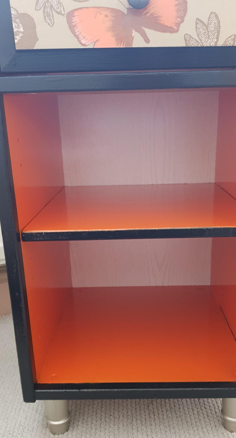 Up-cycled Bedside Table With Tropical Theme - Etsy UK