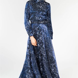 Blue Leopard Belted Maxi Dress - Etsy