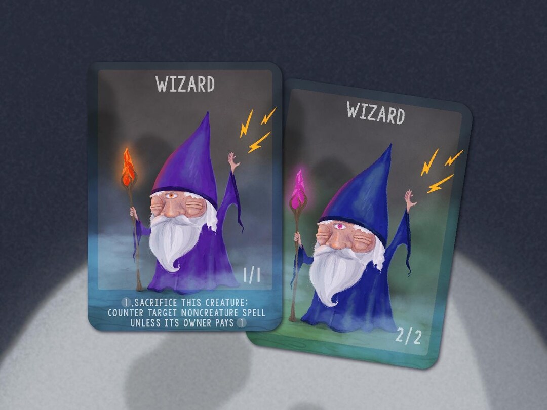 5 Wizard Tokens for Magic the Gathering, MTG, Double Sided - Etsy