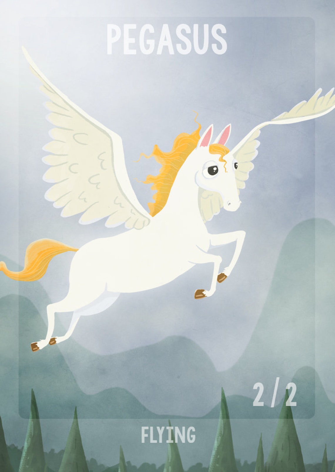 Pegasus double sided custom Token for Magic the Gathering, MTG - Etsy 日本