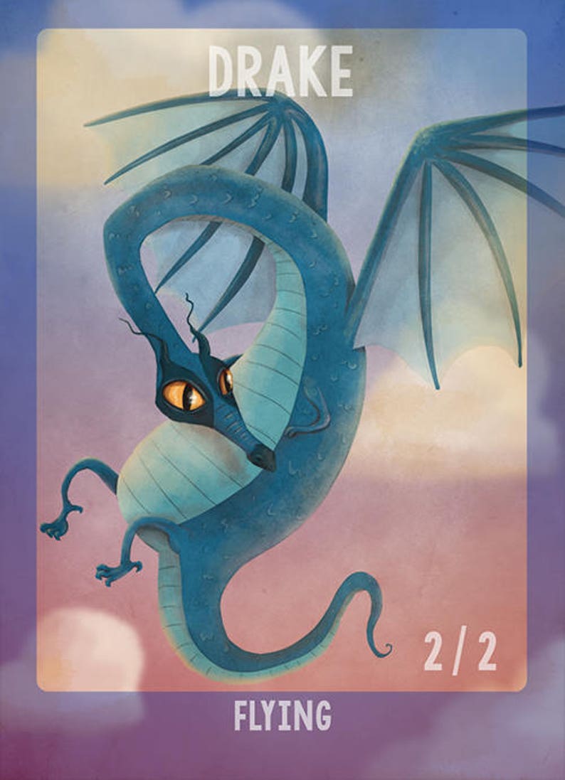 Blue drake custom Token for Magic the Gathering MTG | Etsy