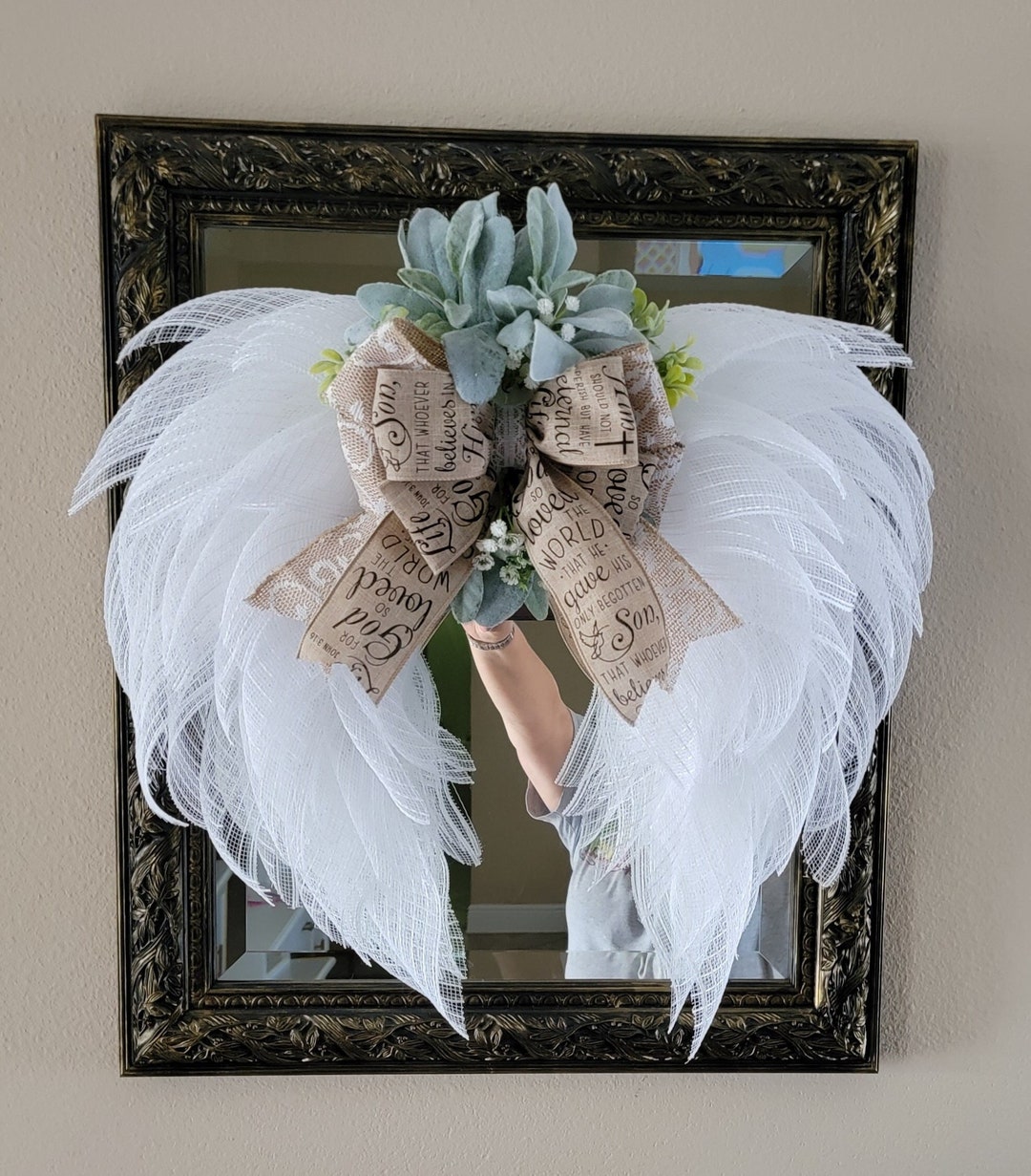 Angel Wings Wreath, Angel Wings, Funeral Wreath, Memorial Service ...