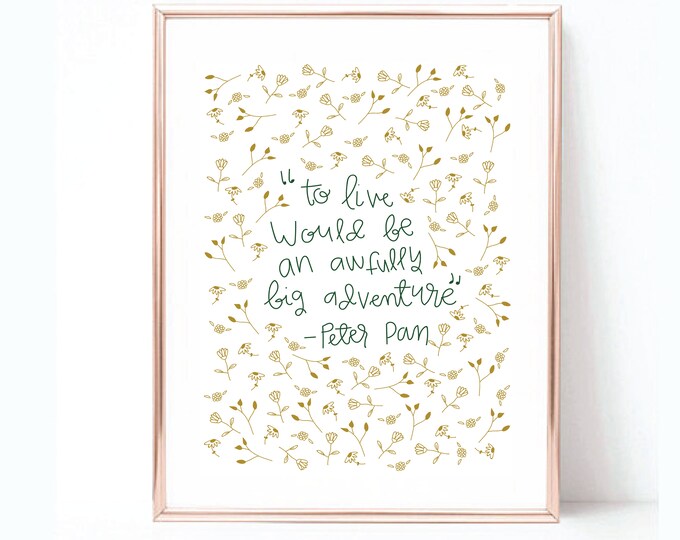 Printable Poster - Peter Pan Quote- Printable Wall Art- Instant ...