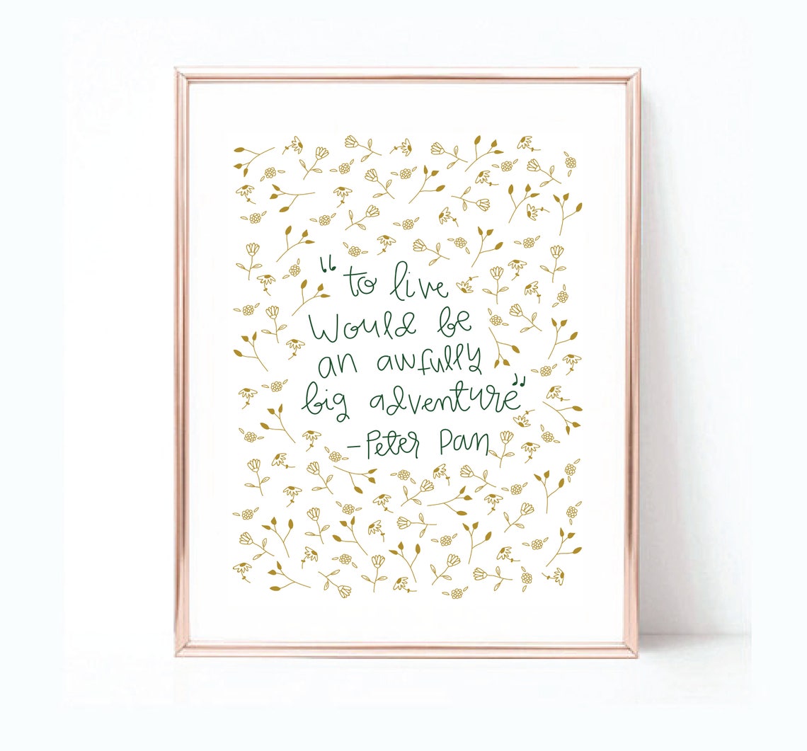 Printable Poster - Peter Pan Quote- Printable Wall Art- Instant ...