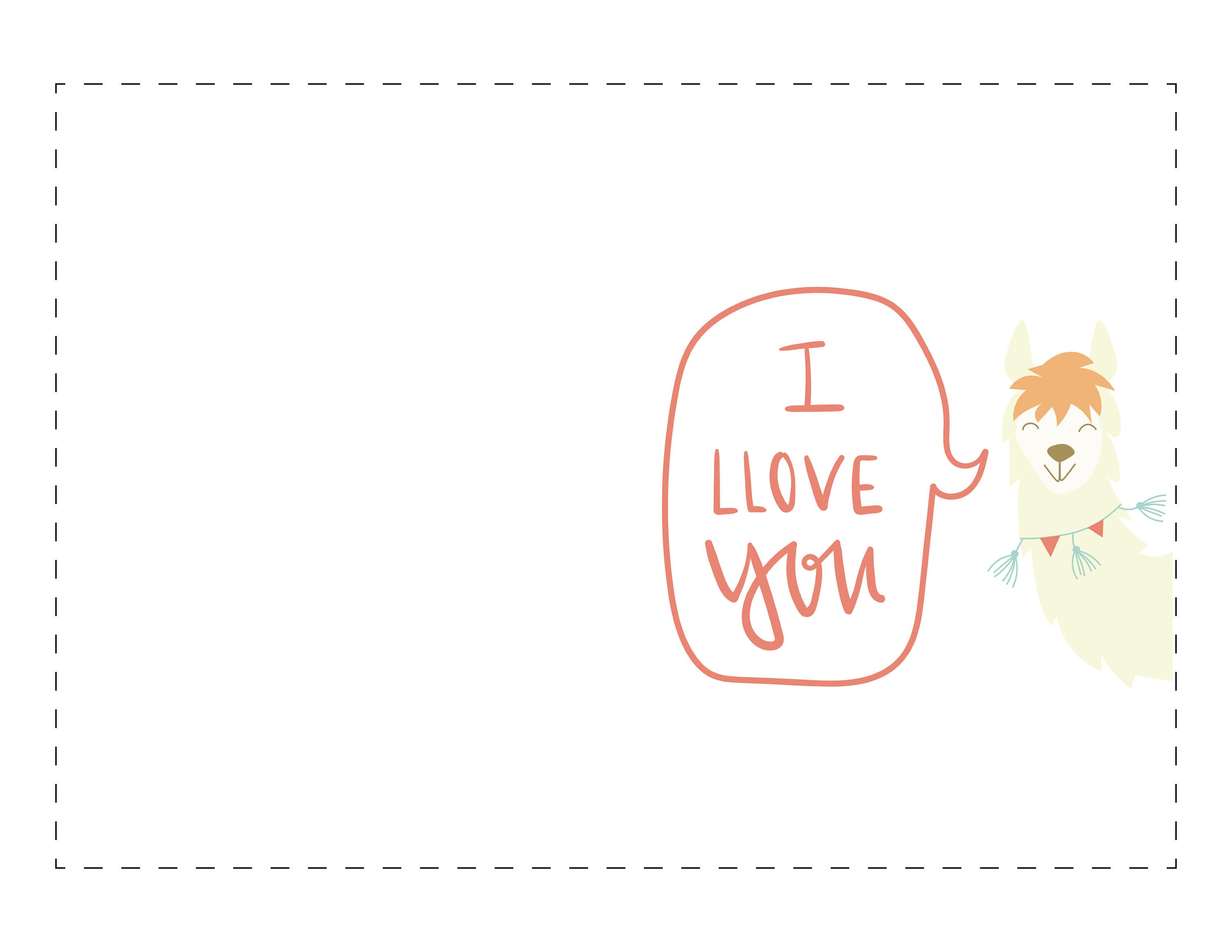 I Llove You Printable Card Llama Valentine-card for Him-card for Her ...