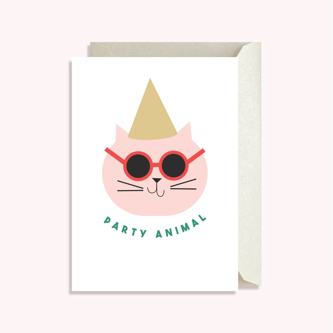Party Animal Printable Card - Celebration Card- Birthday Card- Instant ...