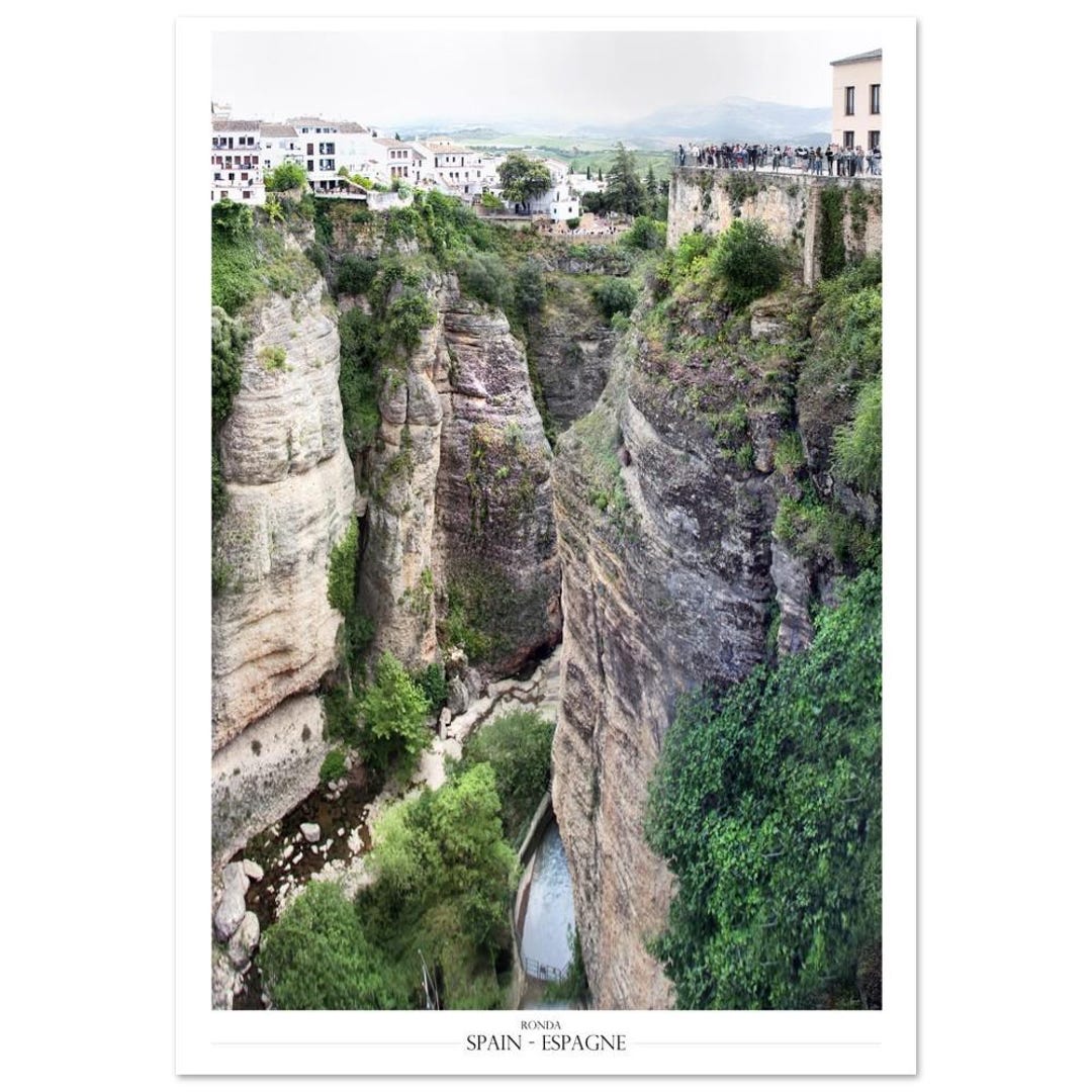 Ronda Spain - Stunning Rock Formations & Houses and Tourist View - Wall ...
