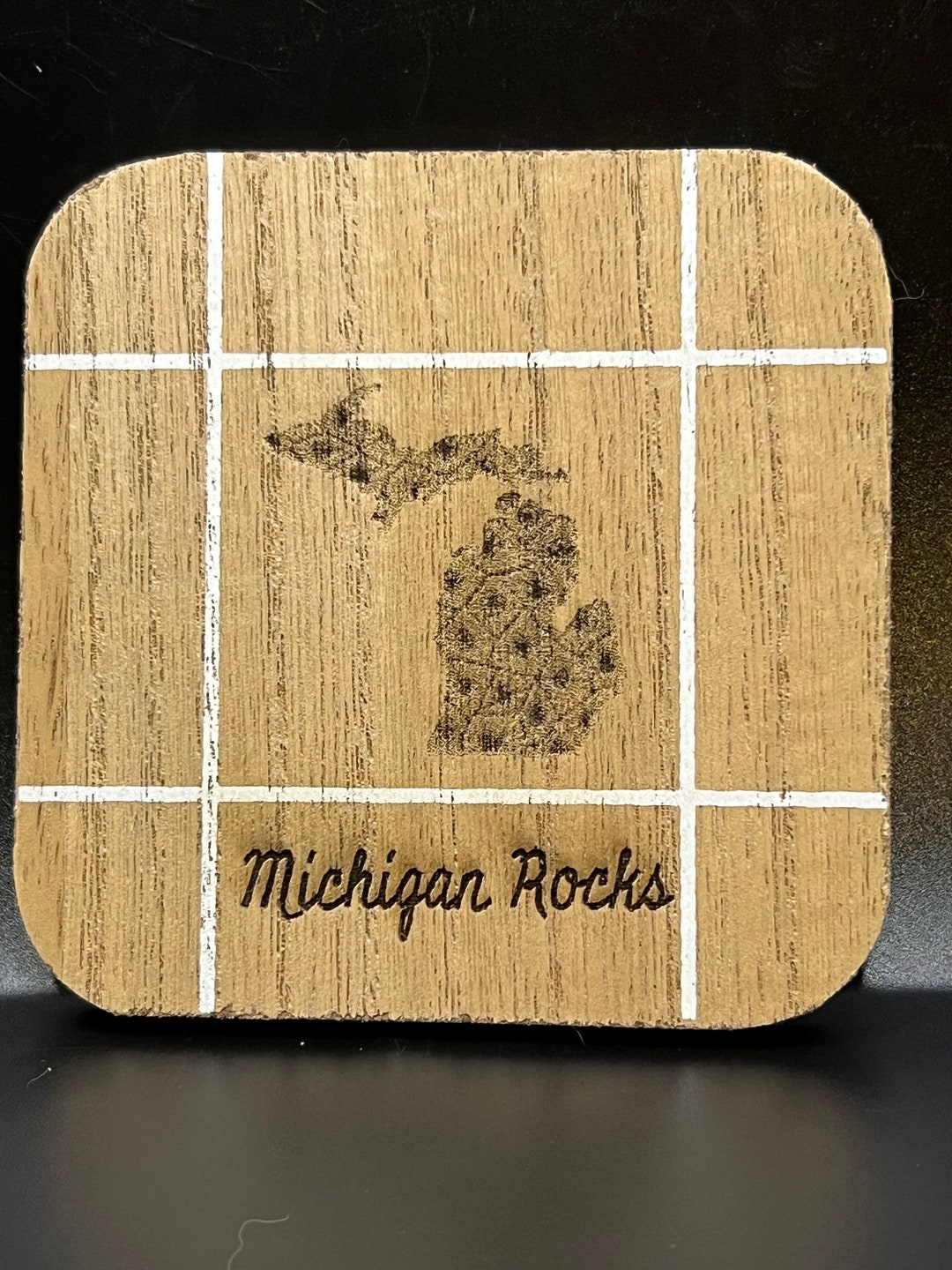 Michigan/great Lakes Laser Engraved Wooden Coasters With Cork Backing ...