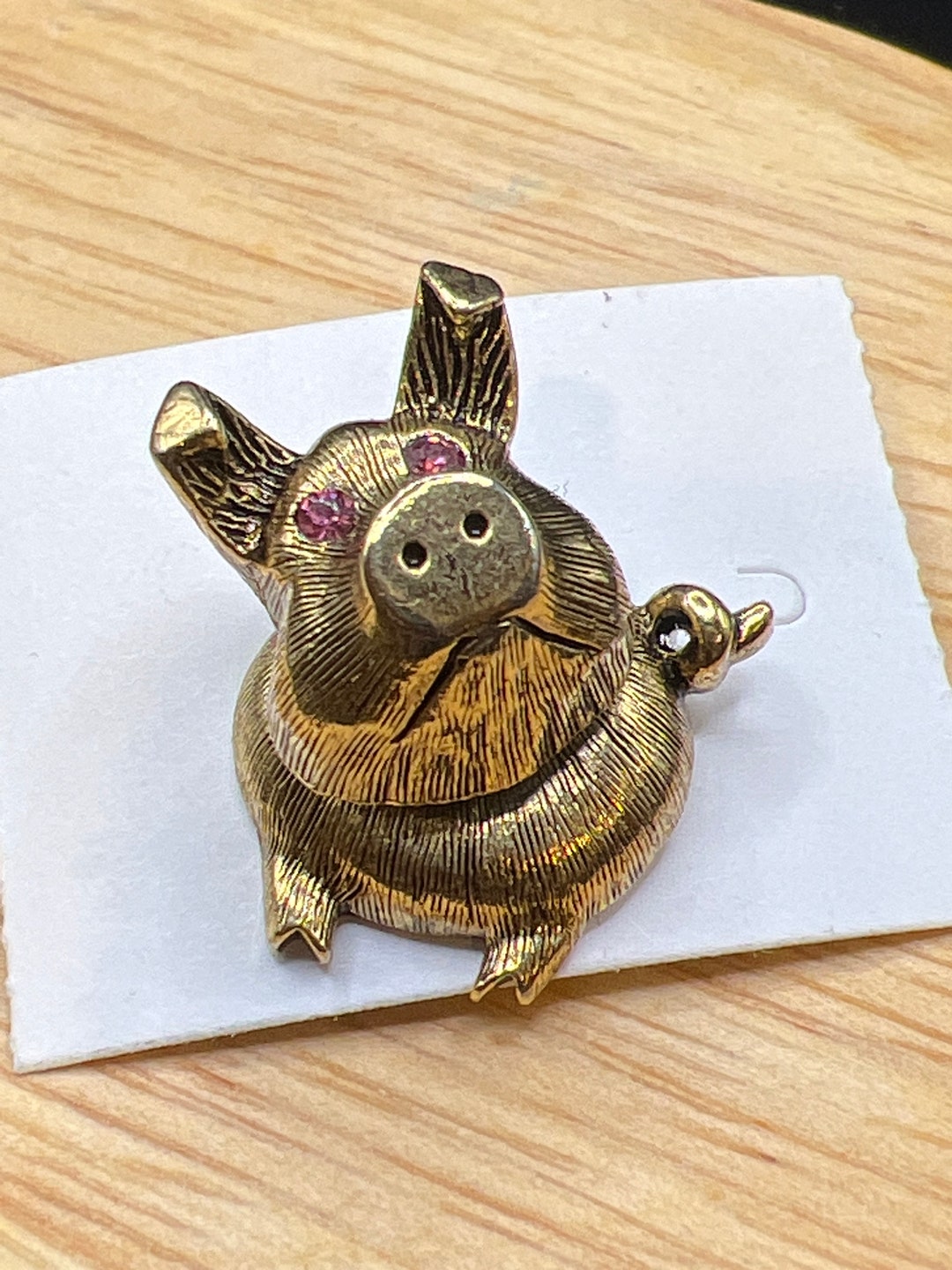 Vintage Gold Tone Hallmark Gold Crown Bobble Head Pig - Etsy