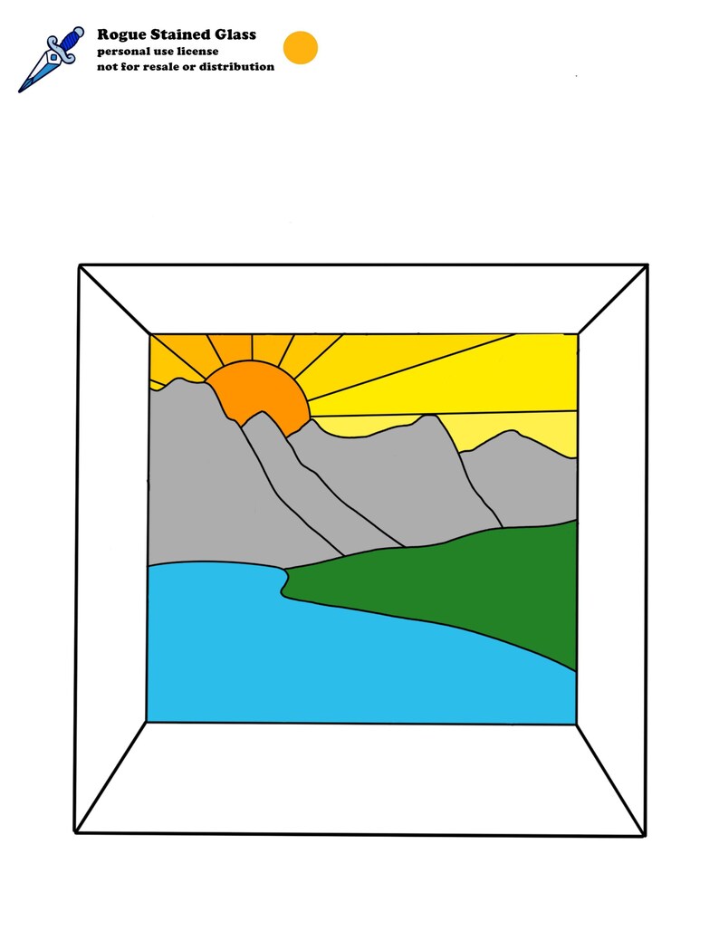 Moraine Lake Stained Glass Pattern PDF - Alberta, Mountains, Digital ...