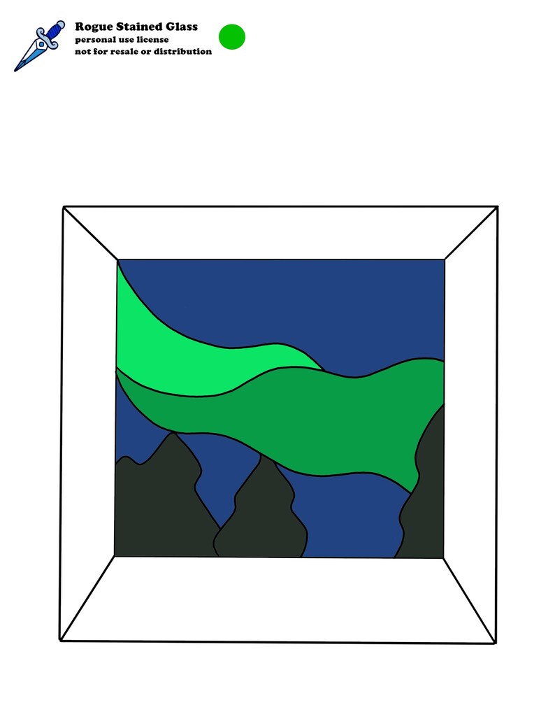 Aurora Polaroid Stained Glass Pattern PDF - Aurora, Northern Lights ...