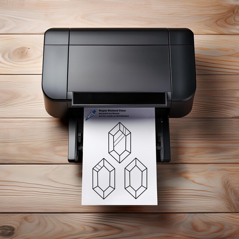 Rupees Stained Glass Pattern PDF - Jewels, Gems, Digital Download, PDF ...