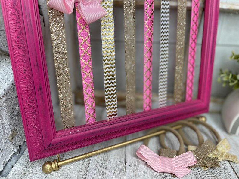 Hot Pink Bow Frame Hot Pink Nursery Decor Bow Holder - Etsy