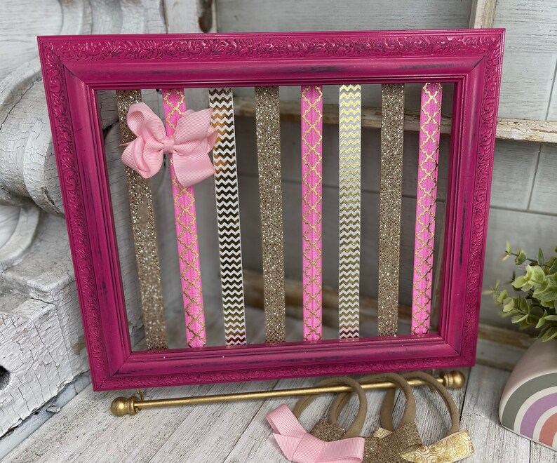 Hot Pink Bow Frame Hot Pink Nursery Decor Bow Holder - Etsy