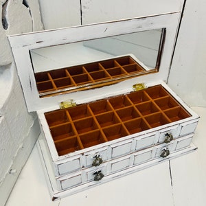Upcycled Jewelry Box White Jewelry Box Retro Jewerly Box - Etsy