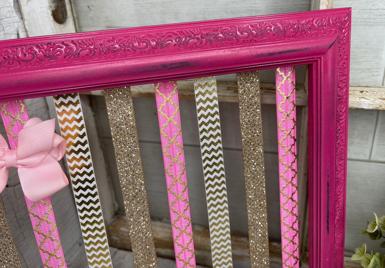 Hot Pink Bow Frame Hot Pink Nursery Decor Bow Holder - Etsy