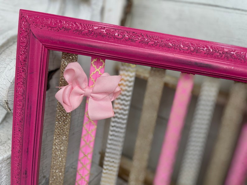 Hot Pink Bow Frame Hot Pink Nursery Decor Bow Holder - Etsy