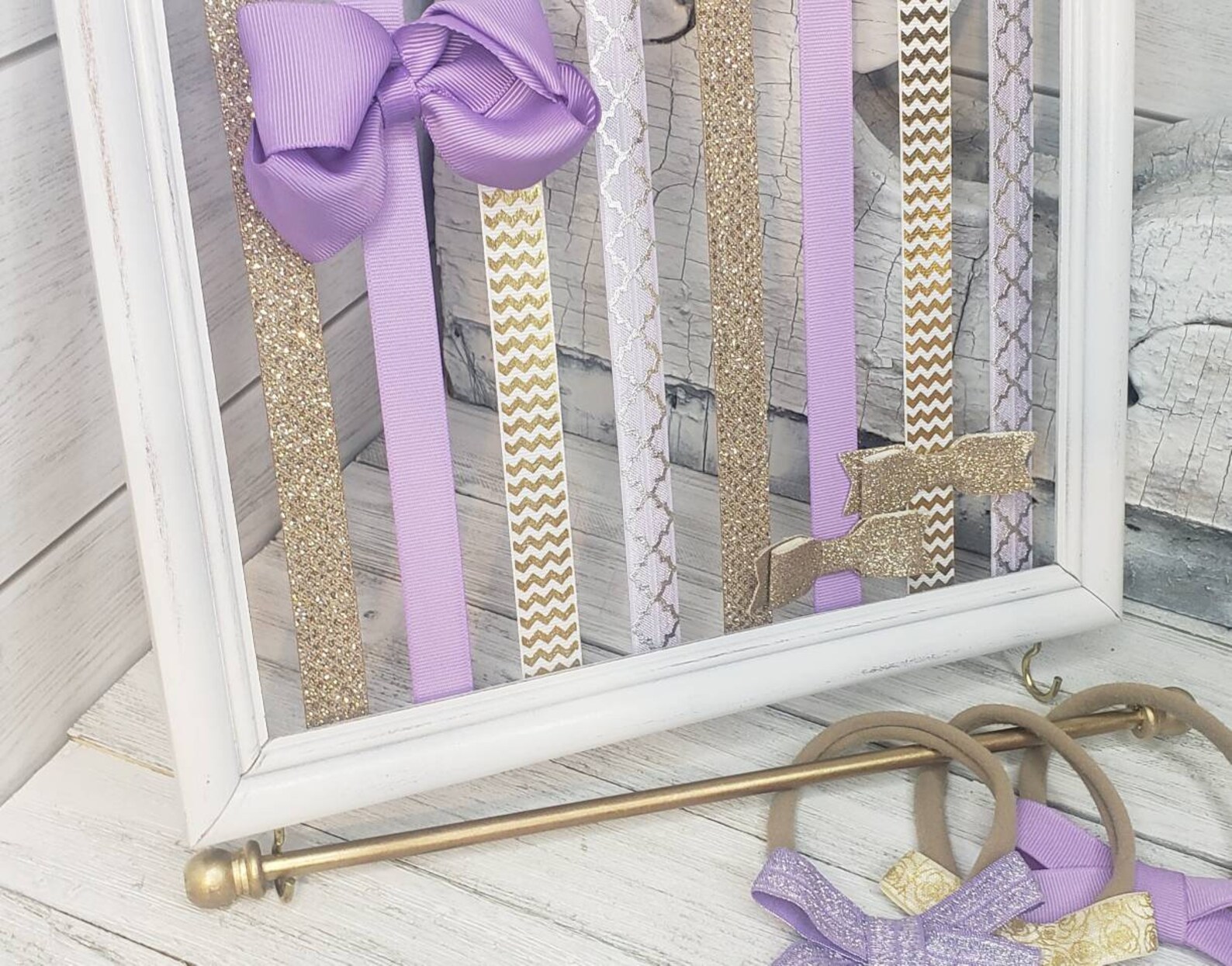 Hair Bow Frame Lavender Nursery Baby Shower Gift Girl's | Etsy