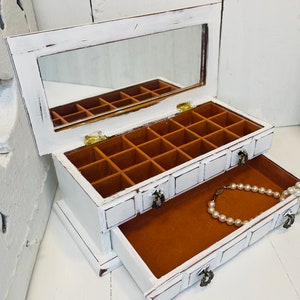 Upcycled Jewelry Box White Jewelry Box Retro Jewerly Box - Etsy