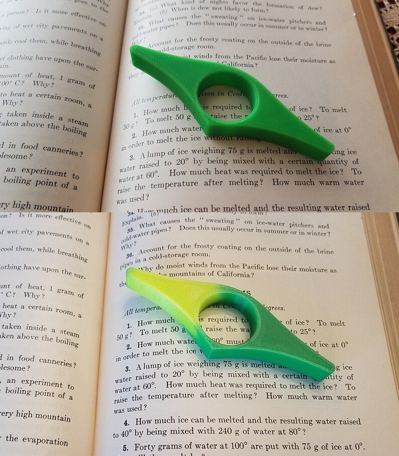 Thumb Book Page Holder, Color Changing and Glitter Colors, 3D Printed ...