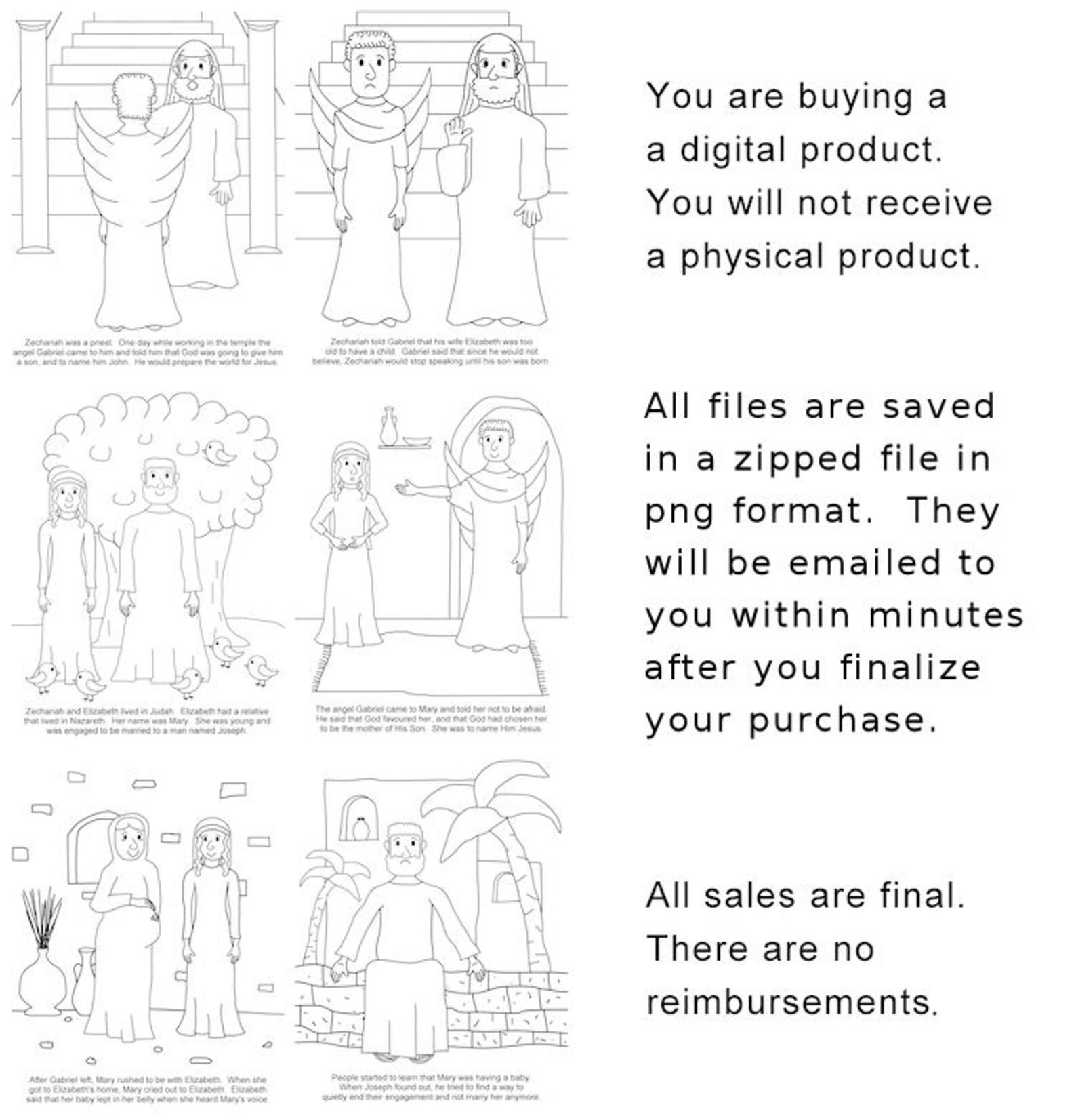 25 Coloring Pages - Birth of Jesus Story (with Words to Tell the Story ...