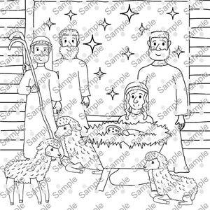 25 Coloring Pages - Birth of Jesus Story (with Words to Tell the Story ...