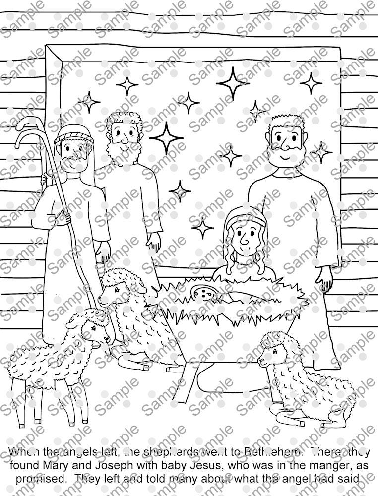 25 Coloring Pages - Birth of Jesus Story (with Words to Tell the Story ...