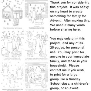 25 Coloring Pages - Birth of Jesus Story (with Words to Tell the Story ...