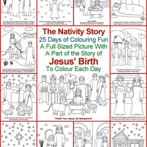 25 Coloring Pages - Birth of Jesus Story (with Words to Tell the Story ...