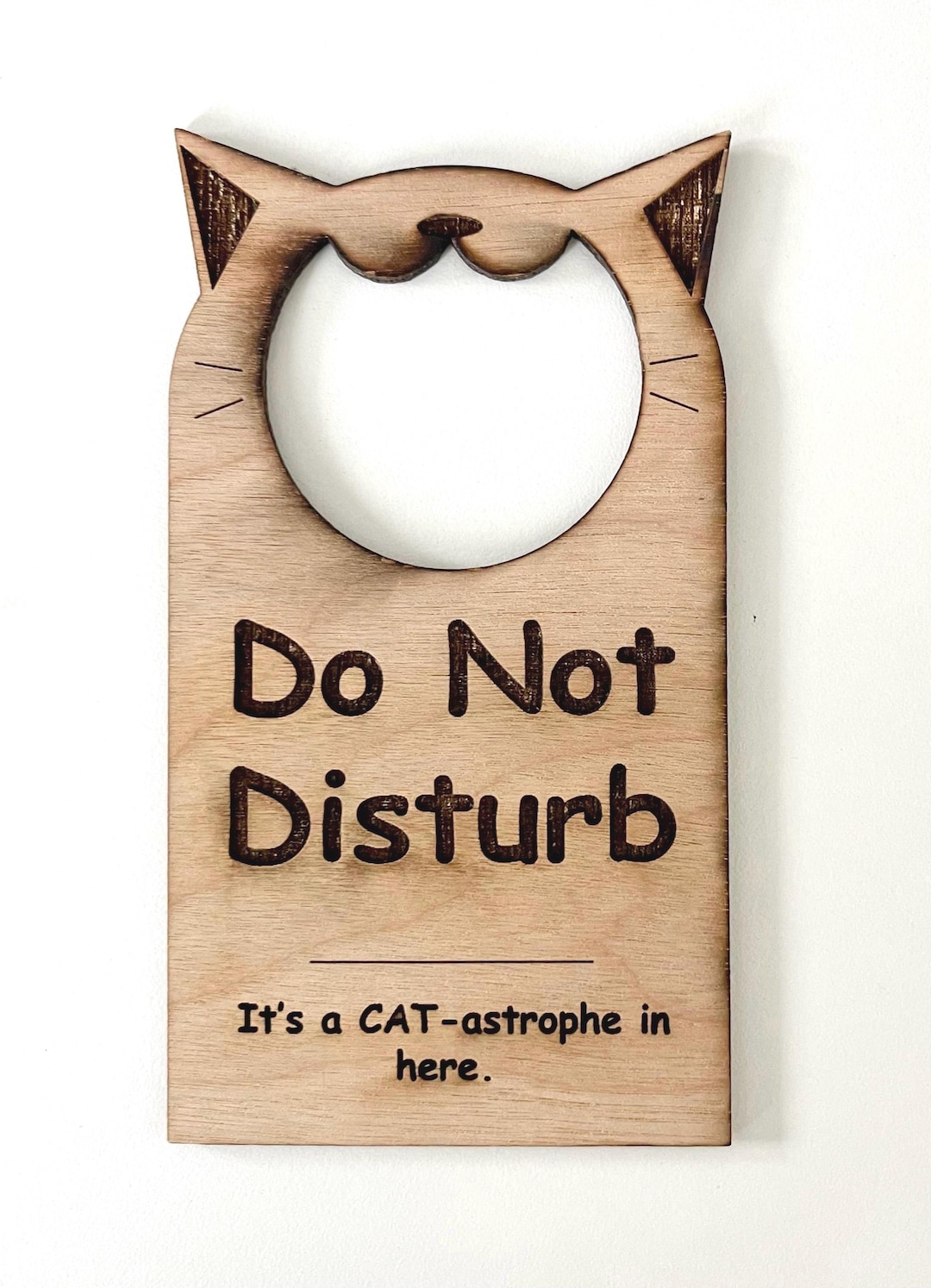 Do Not Disturb Cute Cat Wood Hanging Door Sign, Birthday Gifts, Office ...