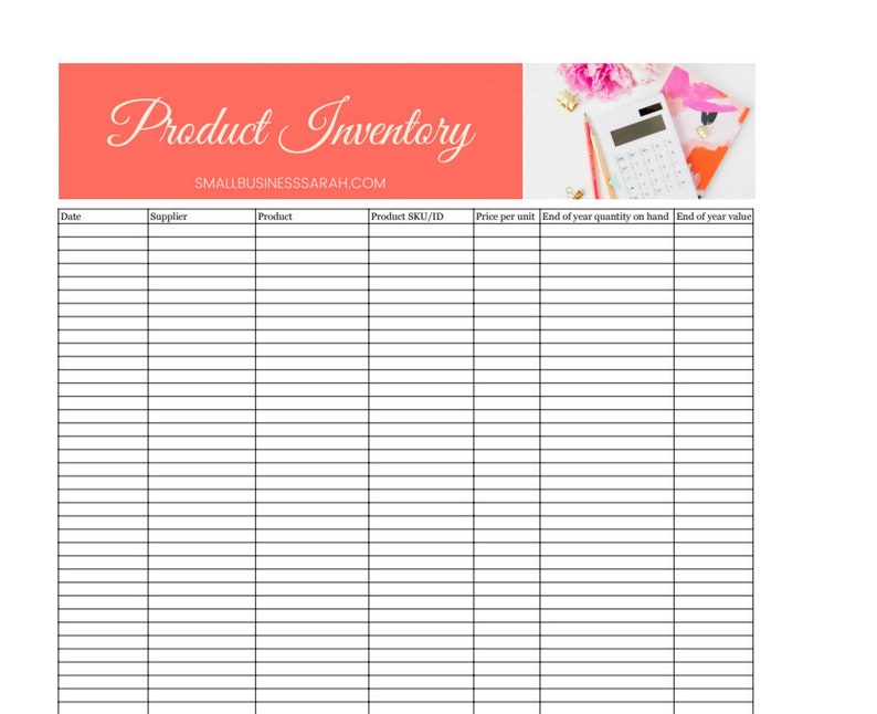 Etsy Seller Product Inventory Tracker and End of Year Inventory Count ...