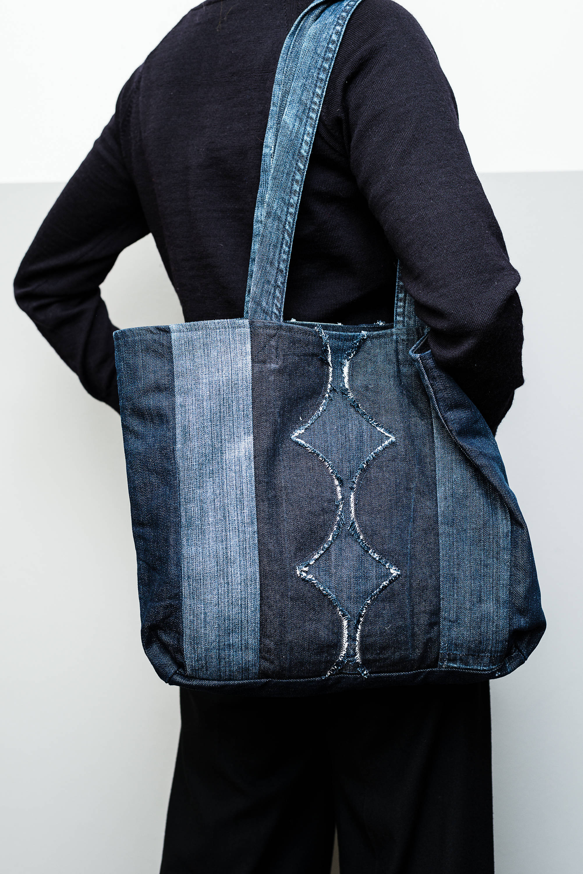 Patchwork Jeans Bag, Upcycled Denim Bag, Recycled Jeans Bag, Denim ...