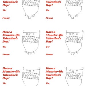 Monster Valentines - Digital Download - Etsy
