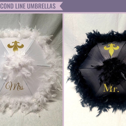 Bride and Groom New Orleans Wedding Second Line Umbrellas Set - Etsy