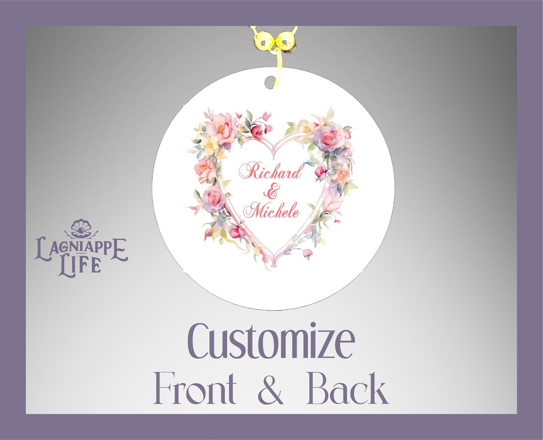 Floral Wedding Crest Logo Beads Custom Wedding Second Line Bead Personalized Second Line Beads ...