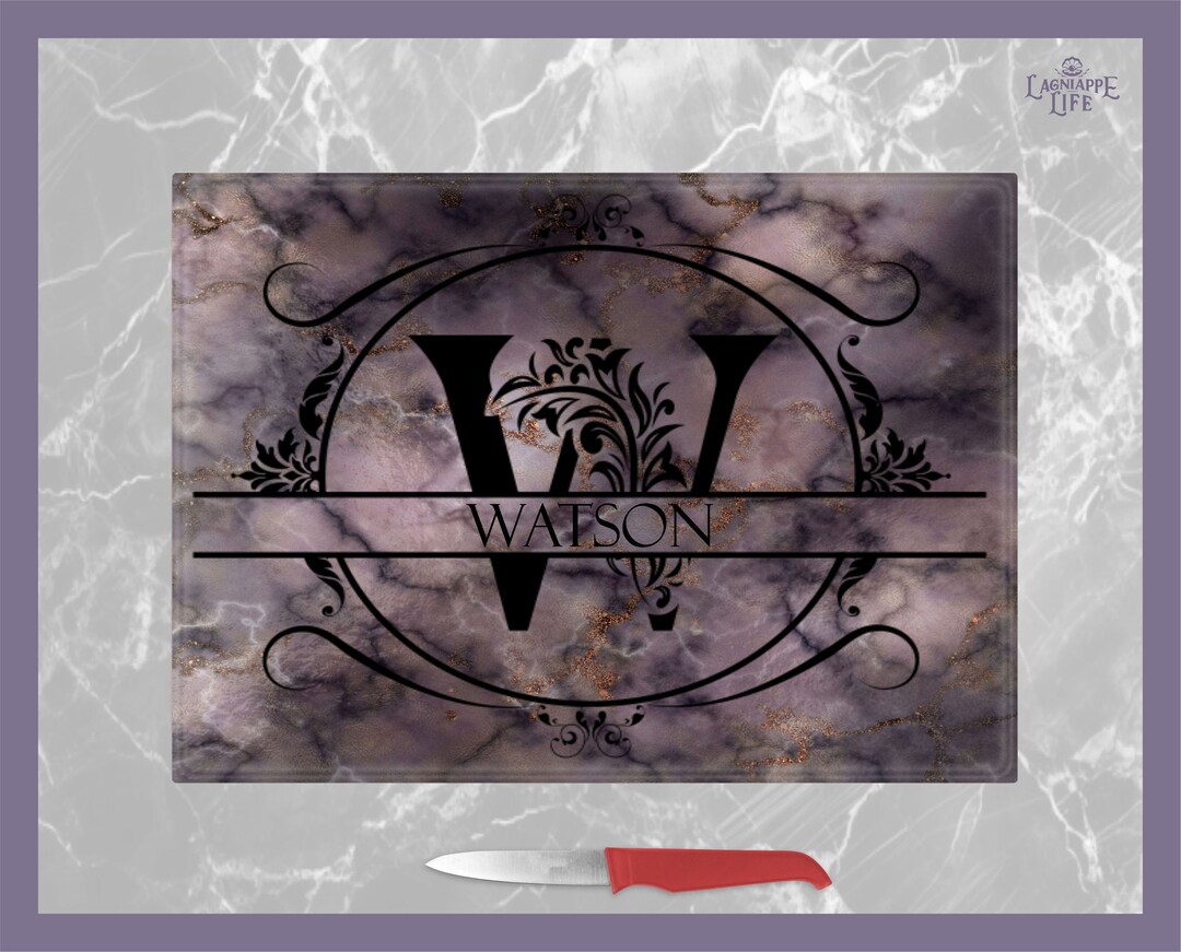 Cutting Board Personalize Monogram Cutting Board Tempered Glass Cutting ...