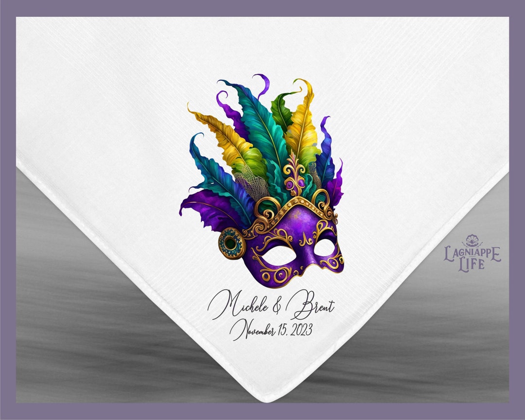 Mardi Gras Mask Handkerchief Second Line Parade Mardi Gras Ball ...