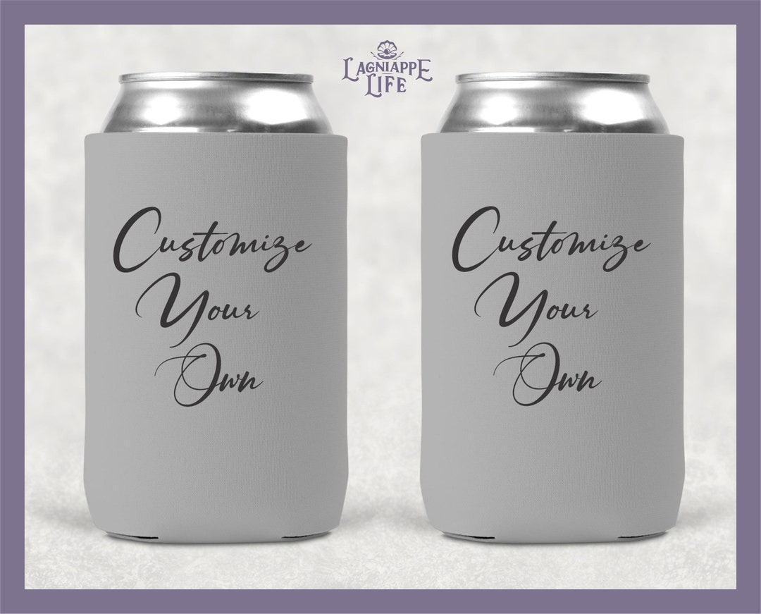 Light Gray Customize Your Own Can Coolers Wedding Logos Pictures Can ...