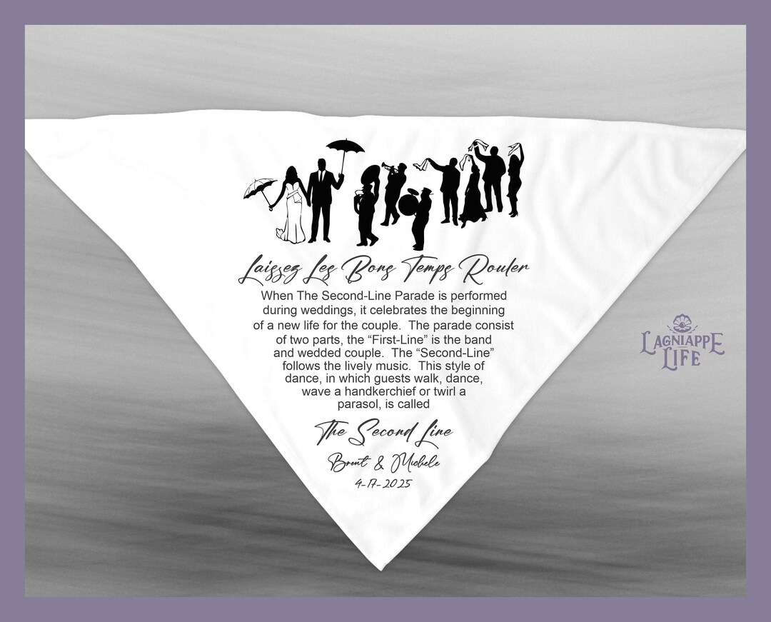 Personalize Wedding Handkerchief Jazz Band Parade Silhouette Customize ...