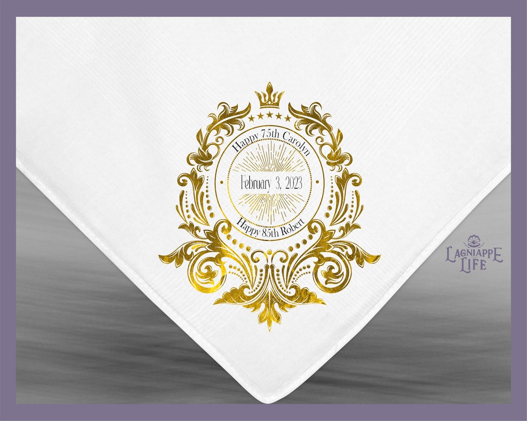 Gold Monogram Second Line Handkerchief | Personalize Handkerchiefs ...