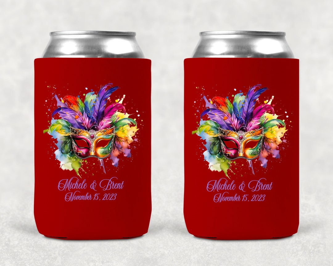 Can Coolers Red Custom Neoprene Can Coolers Wedding Favors Personalized ...