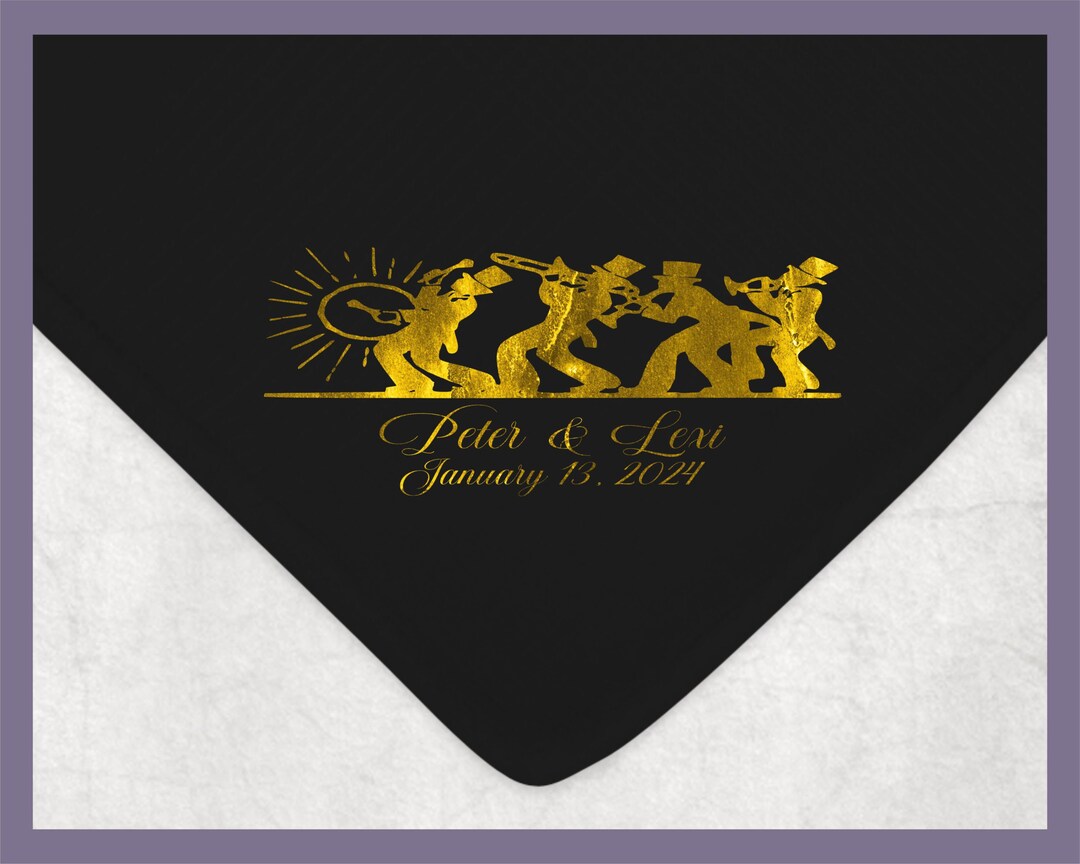 Black Second Line Handkerchief Wedding Parade Dance Customize ...