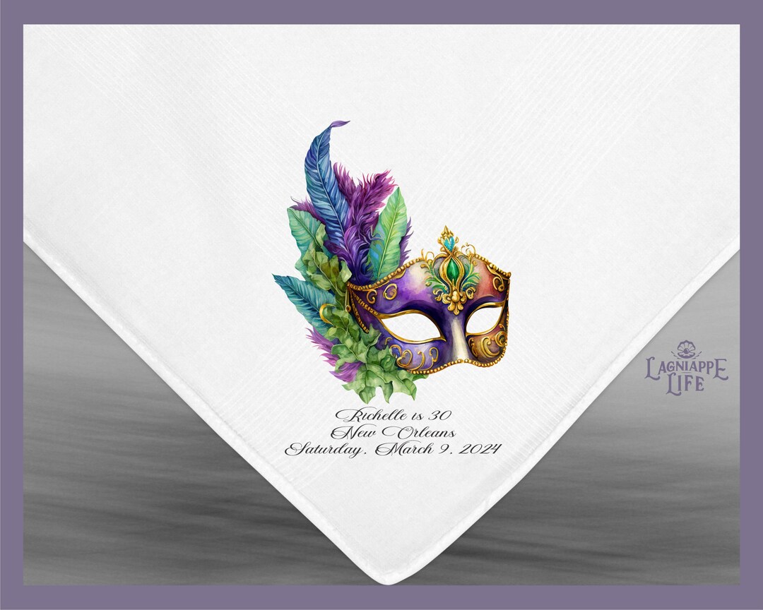 Personalized Carnival Handkerchiefs - New Orleans Mardi Gras - Custom ...
